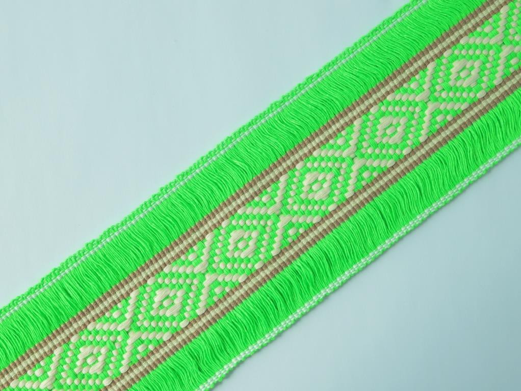 Haberdashery | Wide woven braided trim - 85mm - Neon Green | Fabric ...