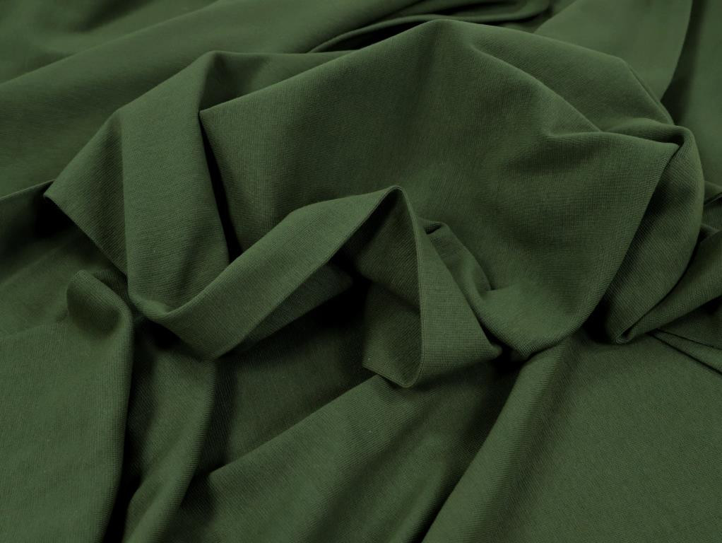 Dressmaking Fabric | Cotton Ribbing - Forest Green | Fabric Godmother