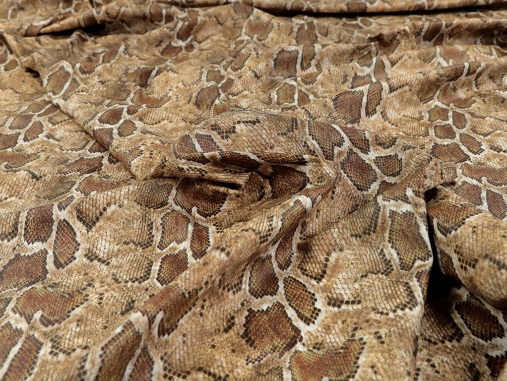 Dressmaking Fabric | Faux Python Leather-Look - Natural | Fabric Godmother