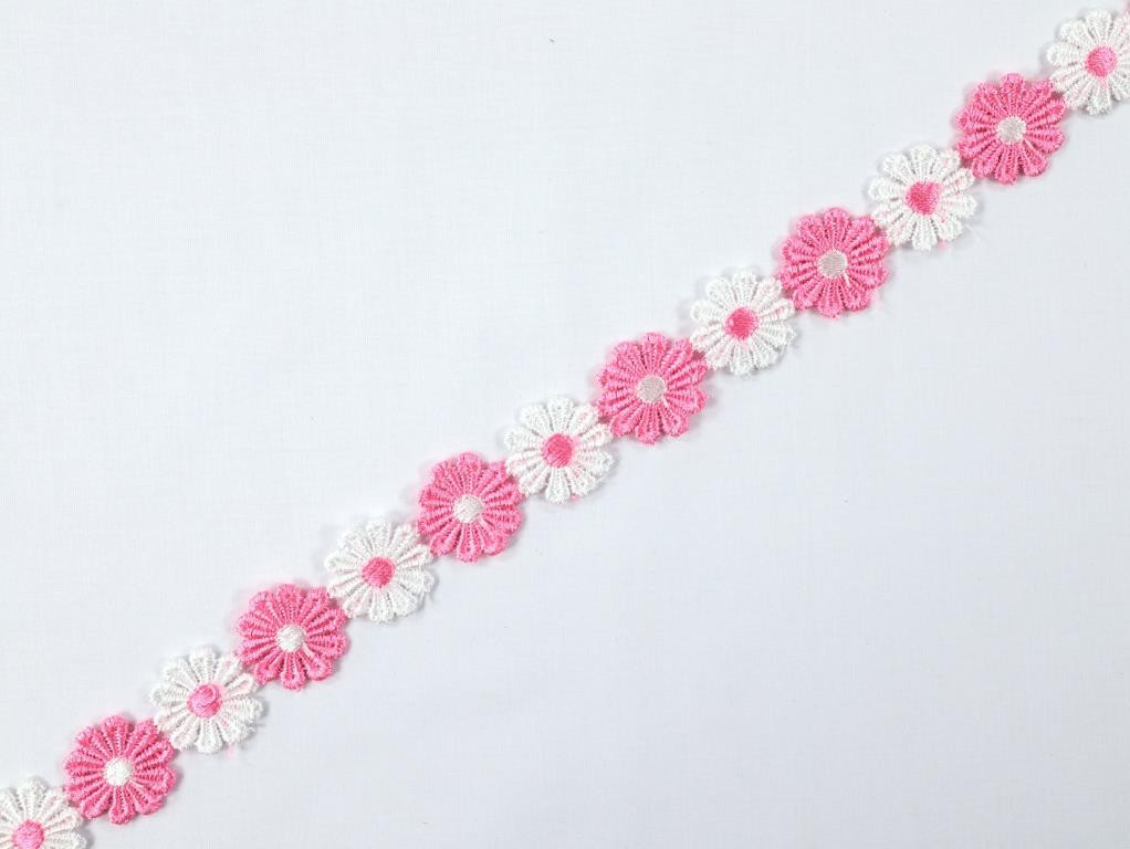 Haberdashery | Daisy Chain Trim - Pink & White | Fabric Godmother