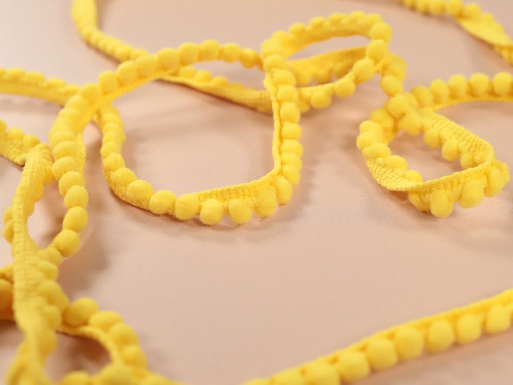 Haberdashery | Mini Pom Pom Trim - Yellow | Fabric Godmother