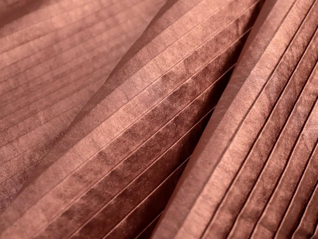 Dressmaking Fabric | Pleated Faux Leather - Rose Gold | Fabric Godmother