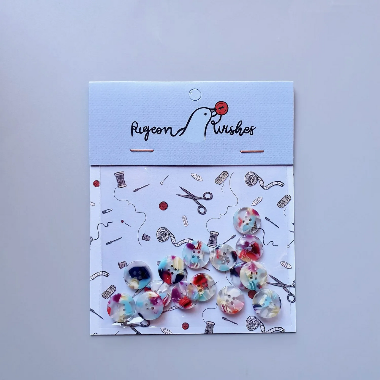 Pigeon Wishes | Buttons | Fabric Godmother