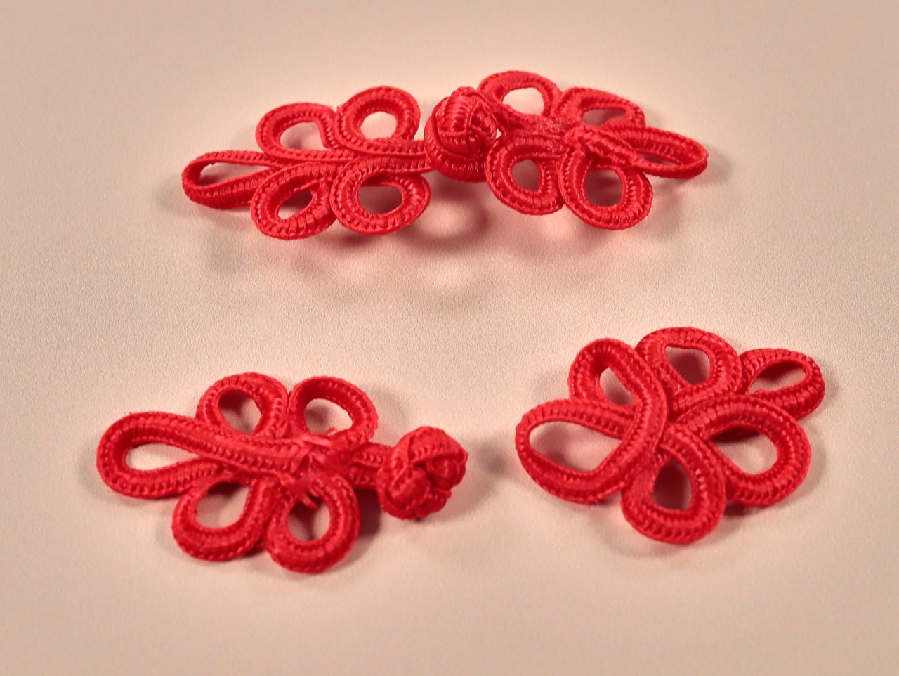 Haberdashery | Frog Fastening - 76mm - Red | Fabric Godmother