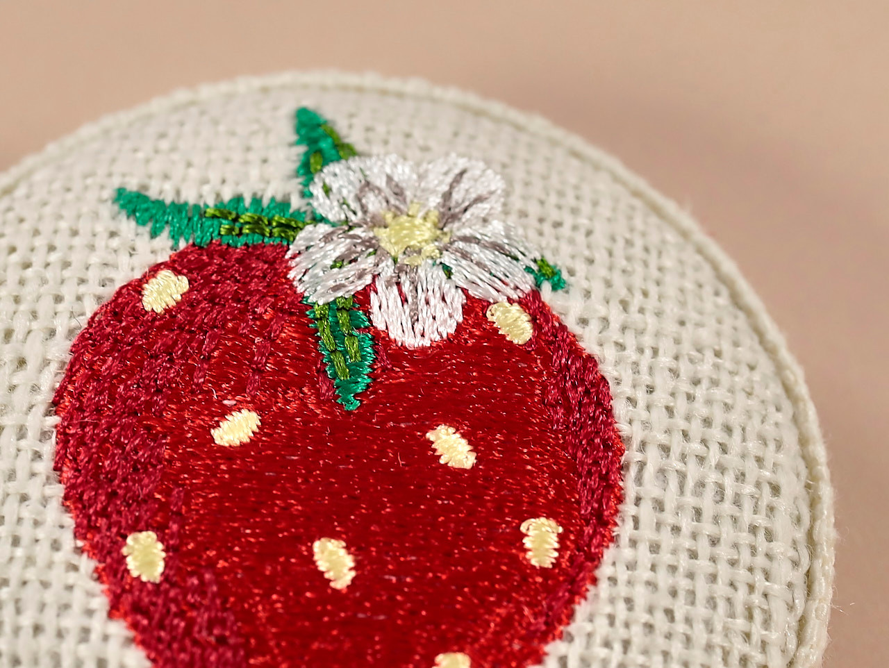 Haberdashery | Strawberry Embroidered Tape Measure | Fabric Godmother