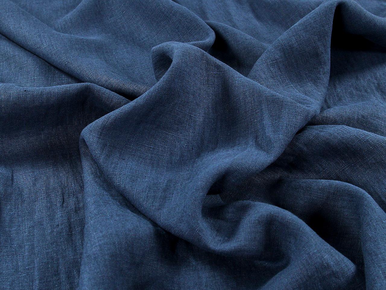 Dressmaking Fabric | European Tumbled Linen - Marine | Fabric Godmother