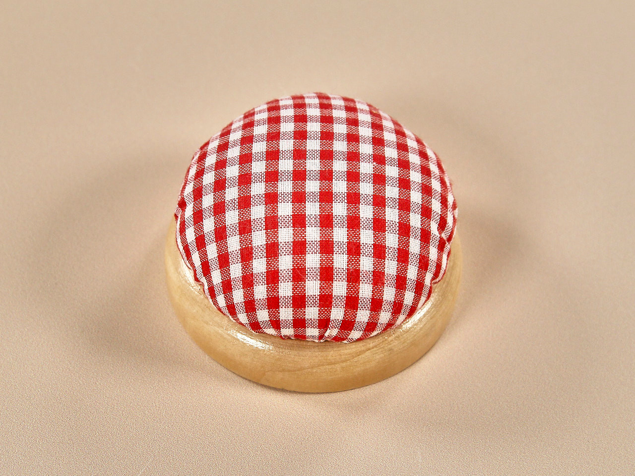 Haberdashery | Gingham Pincushion - Red | Fabric Godmother