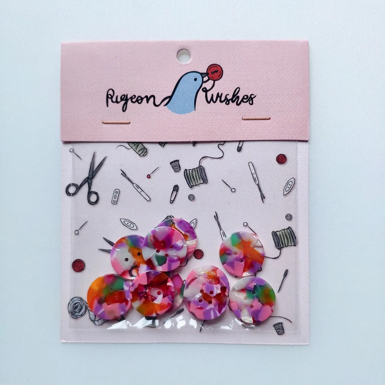 Pigeon Wishes | Bloom Buttons - 20mm - x10 | Fabric Godmother