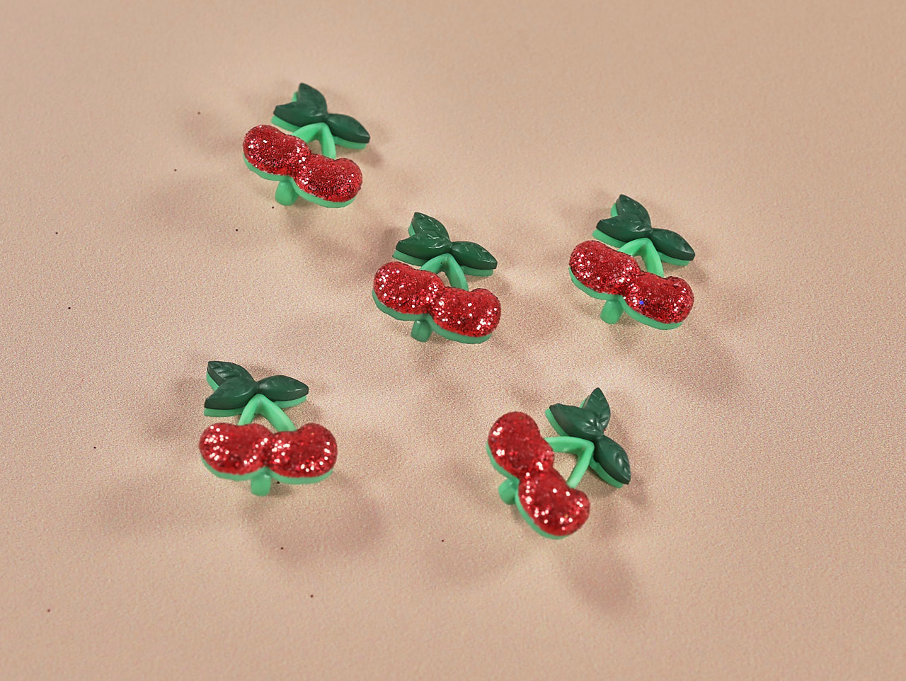 Haberdashery | Cherry Sparkle Button Set - Red | Fabric Godmother