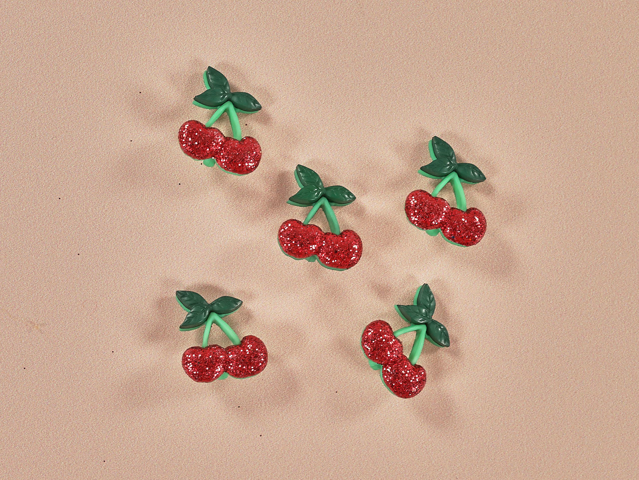 Haberdashery | Cherry Sparkle Button Set - Red | Fabric Godmother