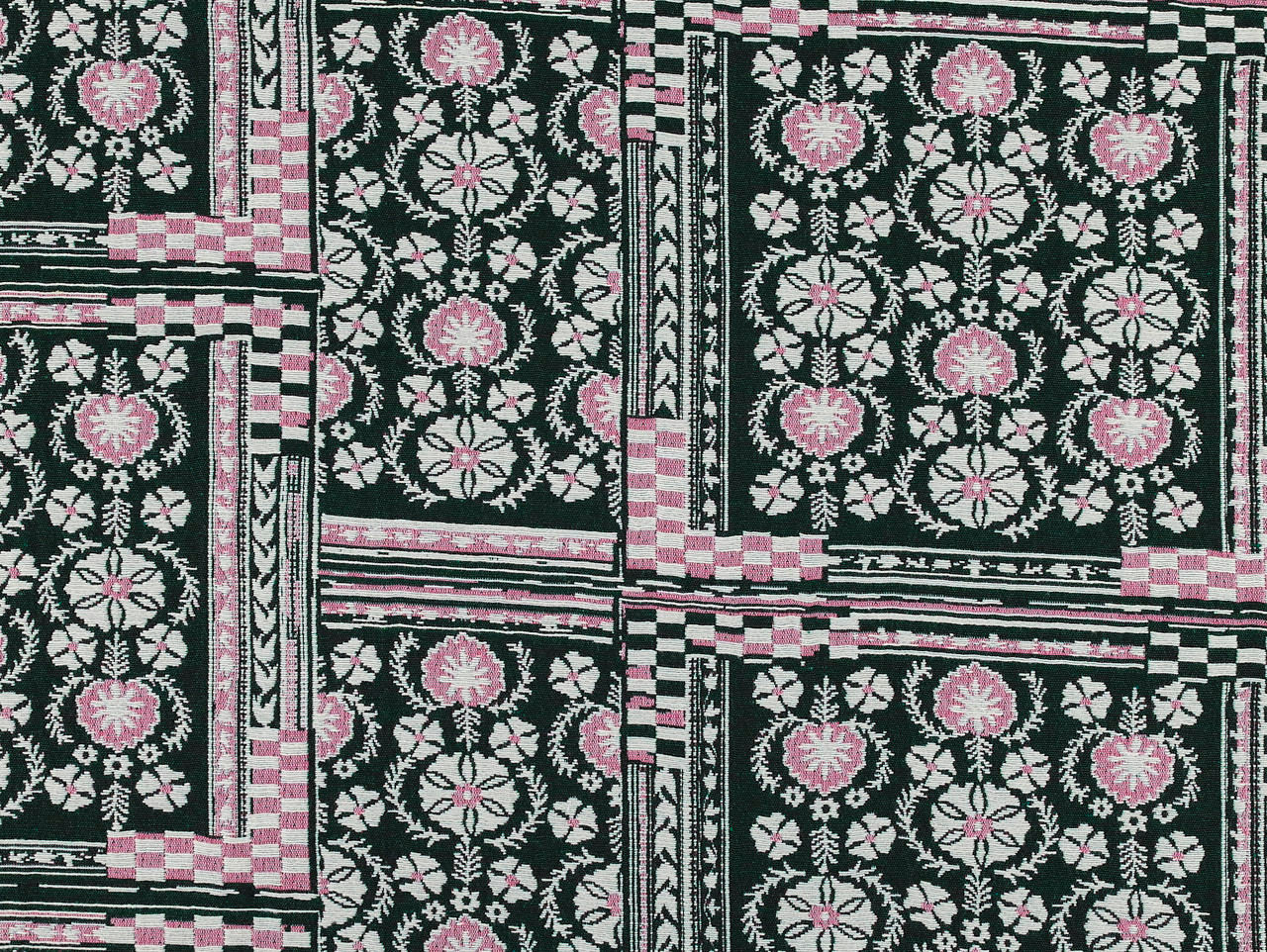 Dressmaking Fabric | Patchwork Floral Reversible Cotton Mix Jacquard ...