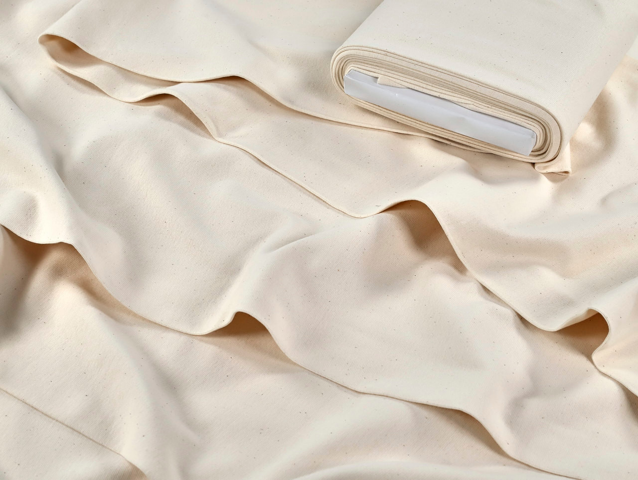 Dressmaking Fabric | Cotton Ribbing - Light Cream | Fabric Godmother