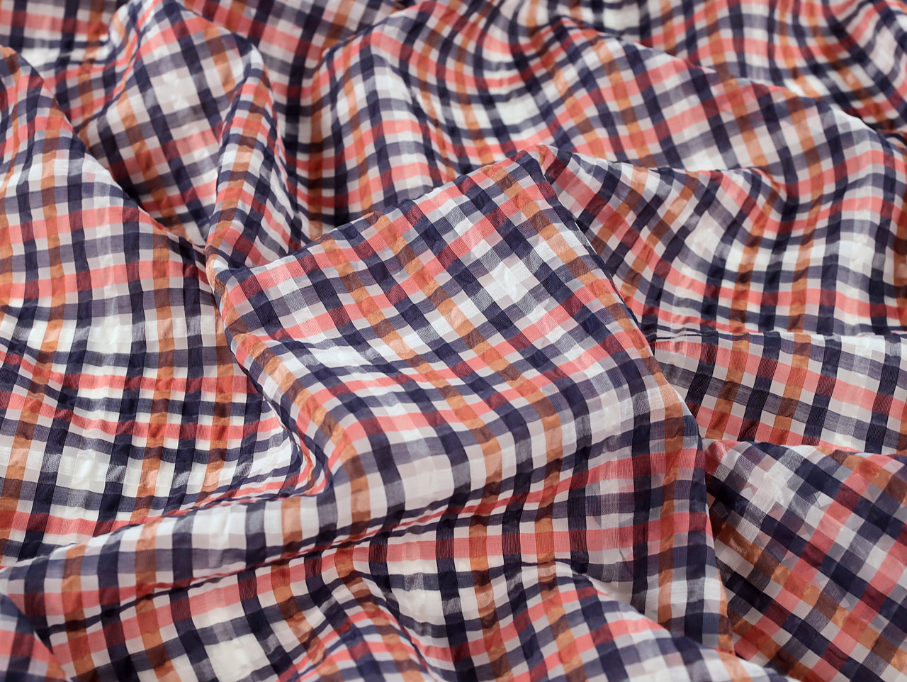 Dressmaking Fabric |Annie Check Viscose Seersucker - Multi | Fabric ...