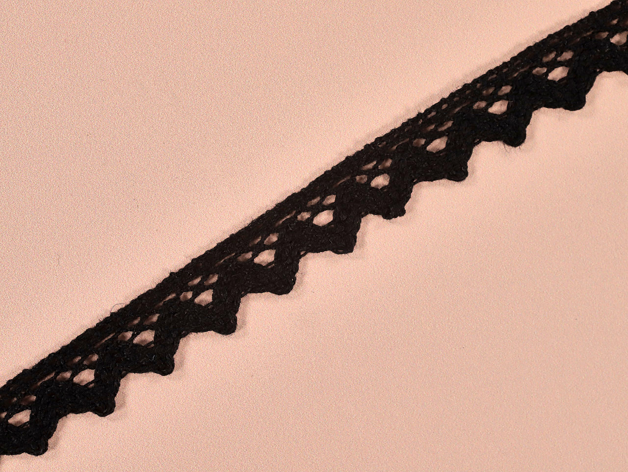 Haberdashery | Cotton Crochet-edge Lace Trim - 15mm - Black | Fabric ...
