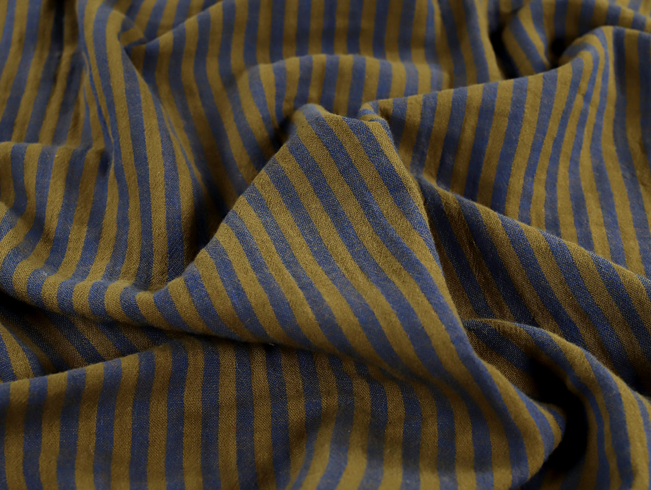 Dressmaking Fabric | Albert Stripe Double Gauze Cotton - Moss | Fabric ...