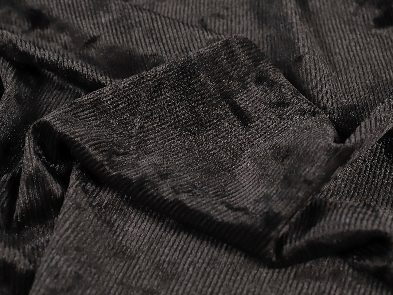 Dressmaking Fabric | Shirley Ribbed Stretch Velvet - Black | Fabric ...