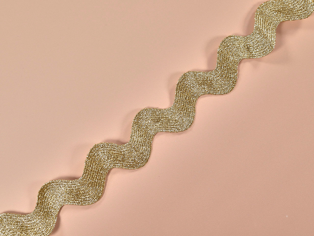 Dressmaking Trim | Metallic Ric Rac Braid - 25mm - Gold | Fabric Godmother