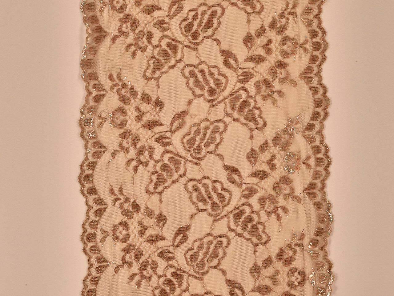 Scallop Edge Metallic Lace Trim Bronze