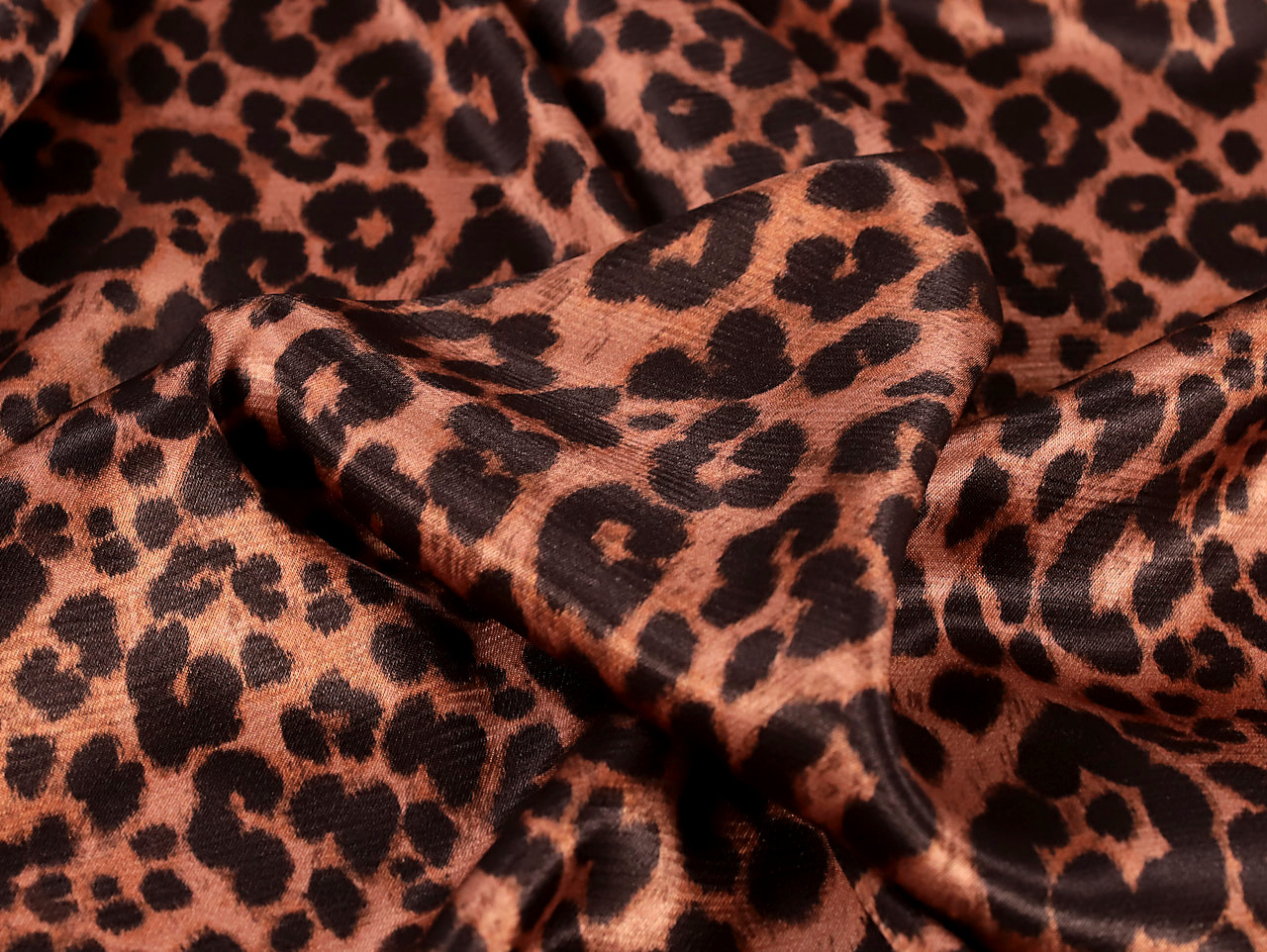 Dressmaking Fabric | Ace Animal Print Viscose ECOVERO™ Satin - Brown ...