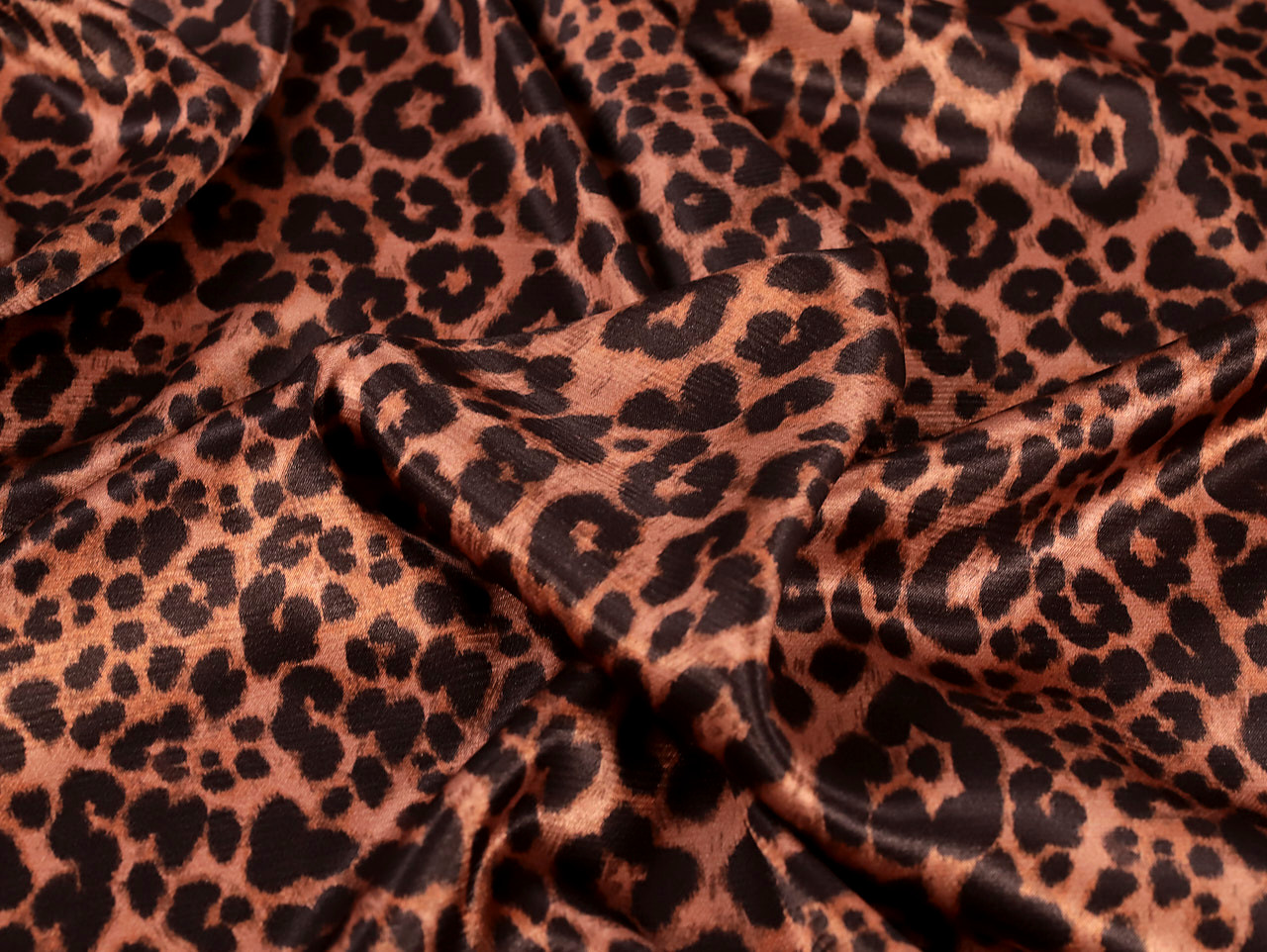 Dressmaking Fabric | Ace Animal Print Viscose ECOVERO™ Satin - Brown ...