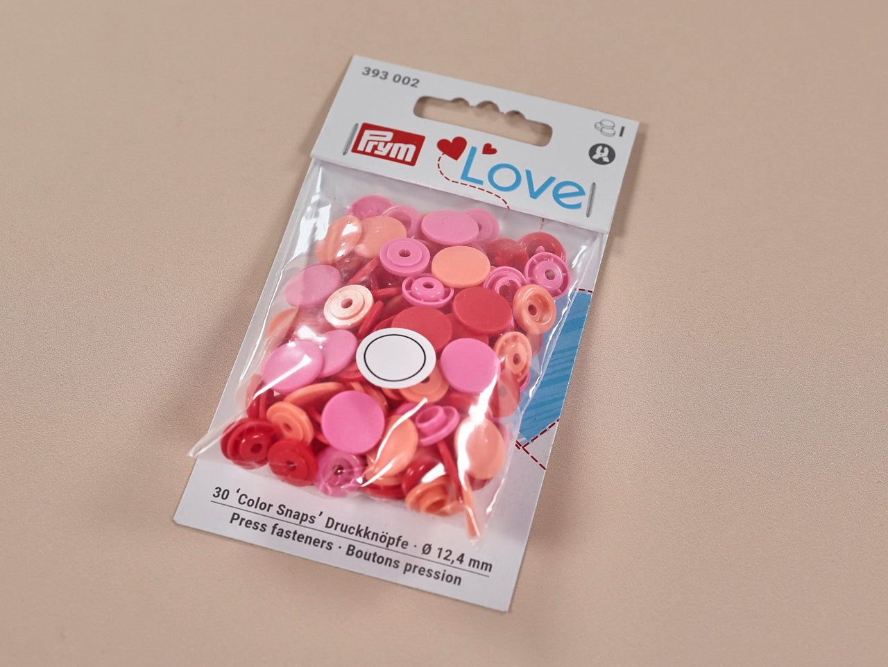 Haberdashery | Prym Love Snaps 12mm - Pinks | Fabric Godmother