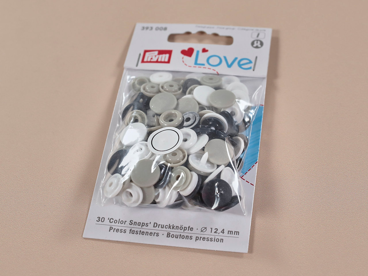 Haberdashery | Prym Love Snaps 12mm - Black/White/Grey | Fabric Godmother