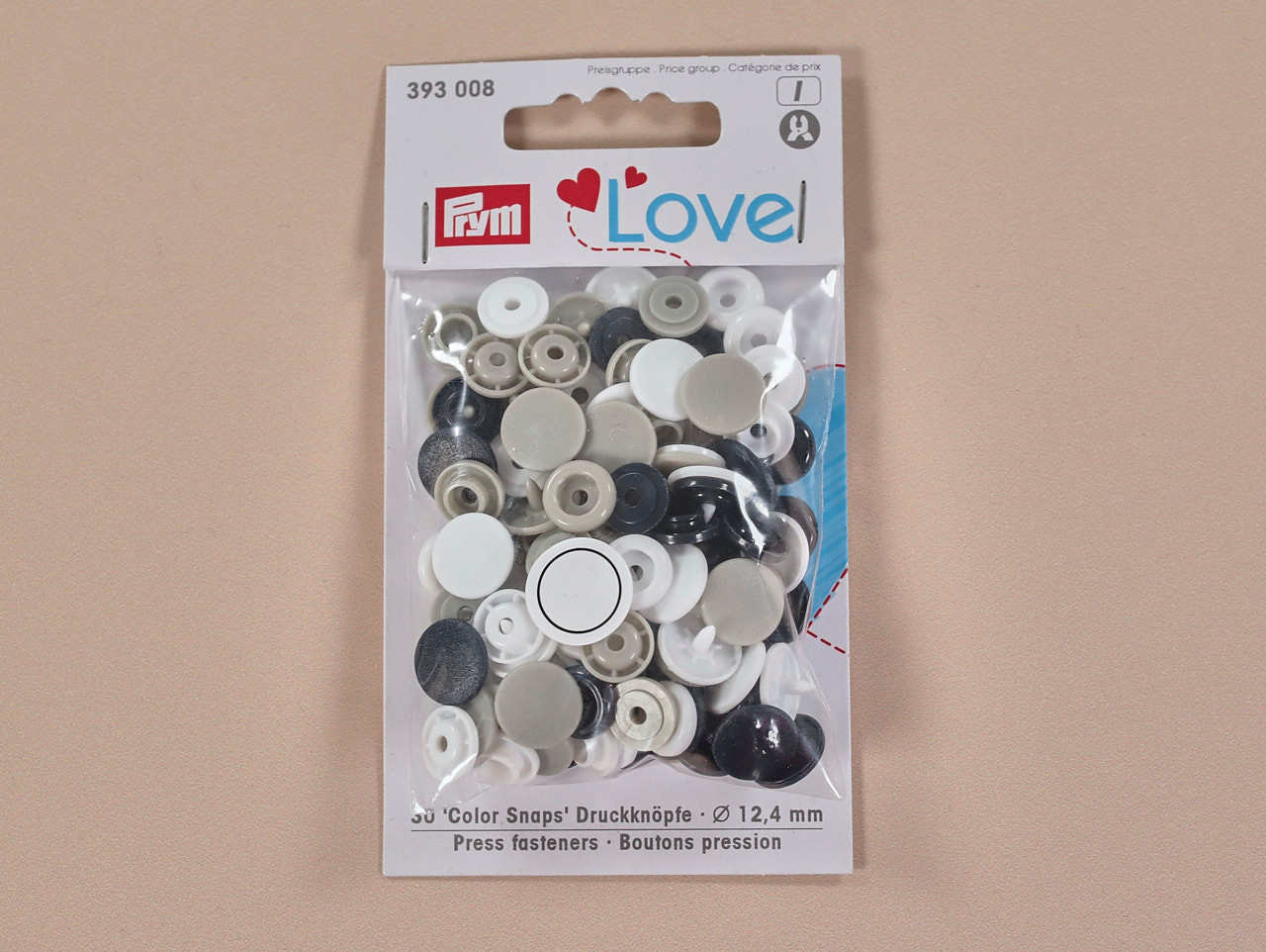 Haberdashery | Prym Love Snaps 12mm - Black/White/Grey | Fabric Godmother