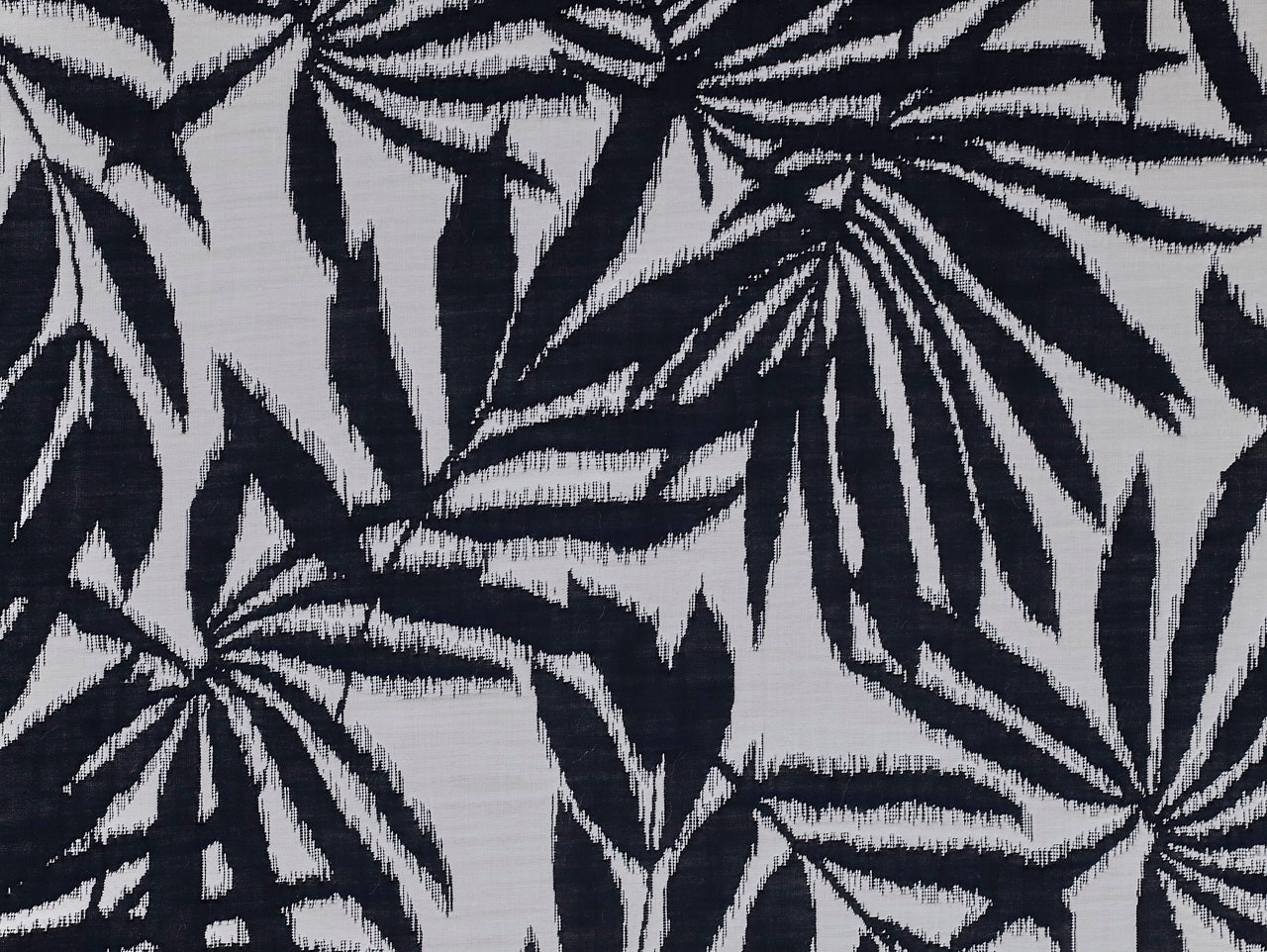 Dressmaking Fabric | Eilish Palm Cotton Mix Jacquard - Black & Ivory ...