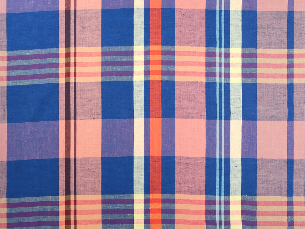Dressmaking Fabric | Acrobat Cotton & Linen - Cobalt and Coral | Fabric ...