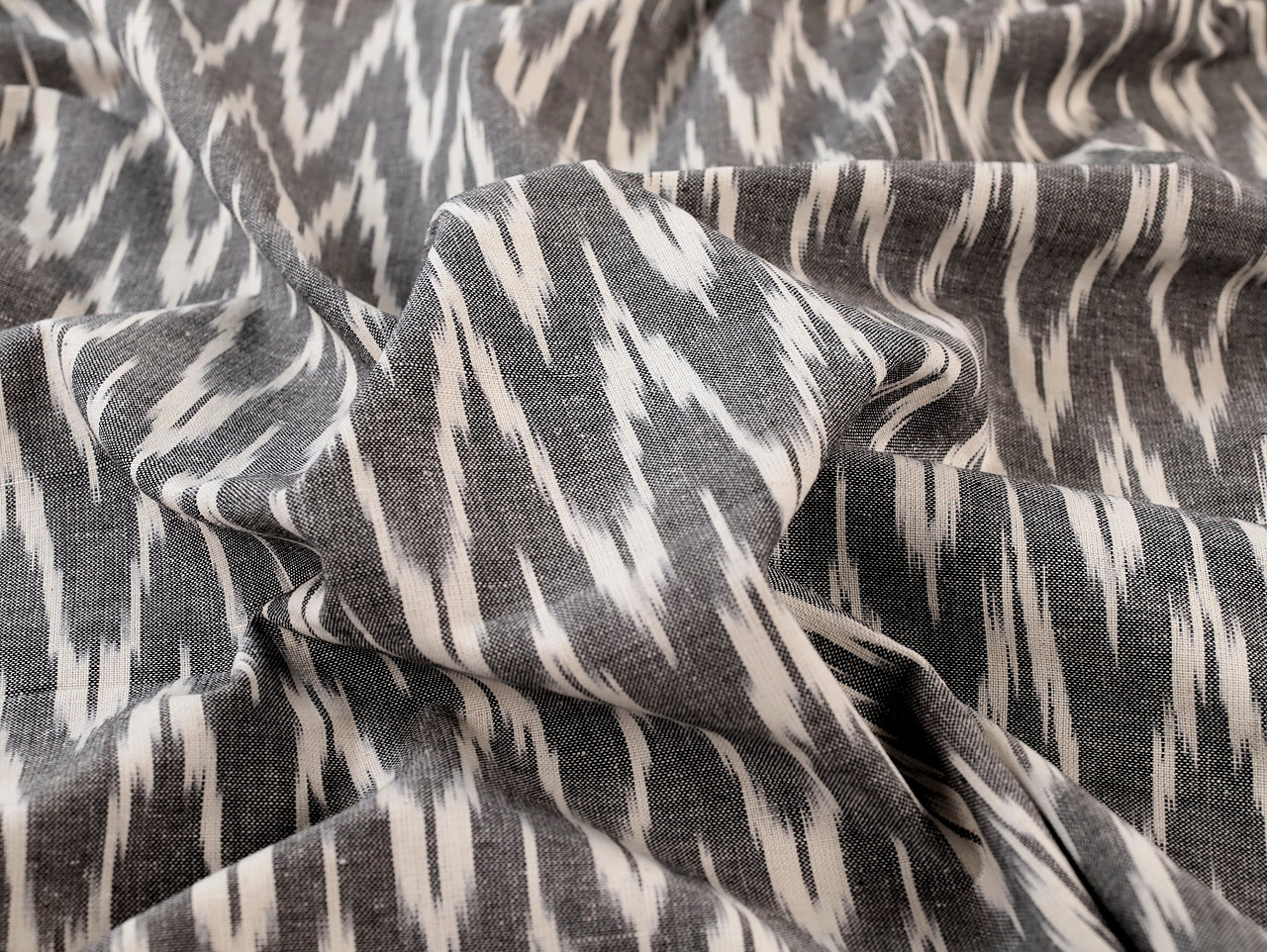 Dressmaking Fabric | Quincy Ikat Woven Cotton - Grey | Fabric Godmother