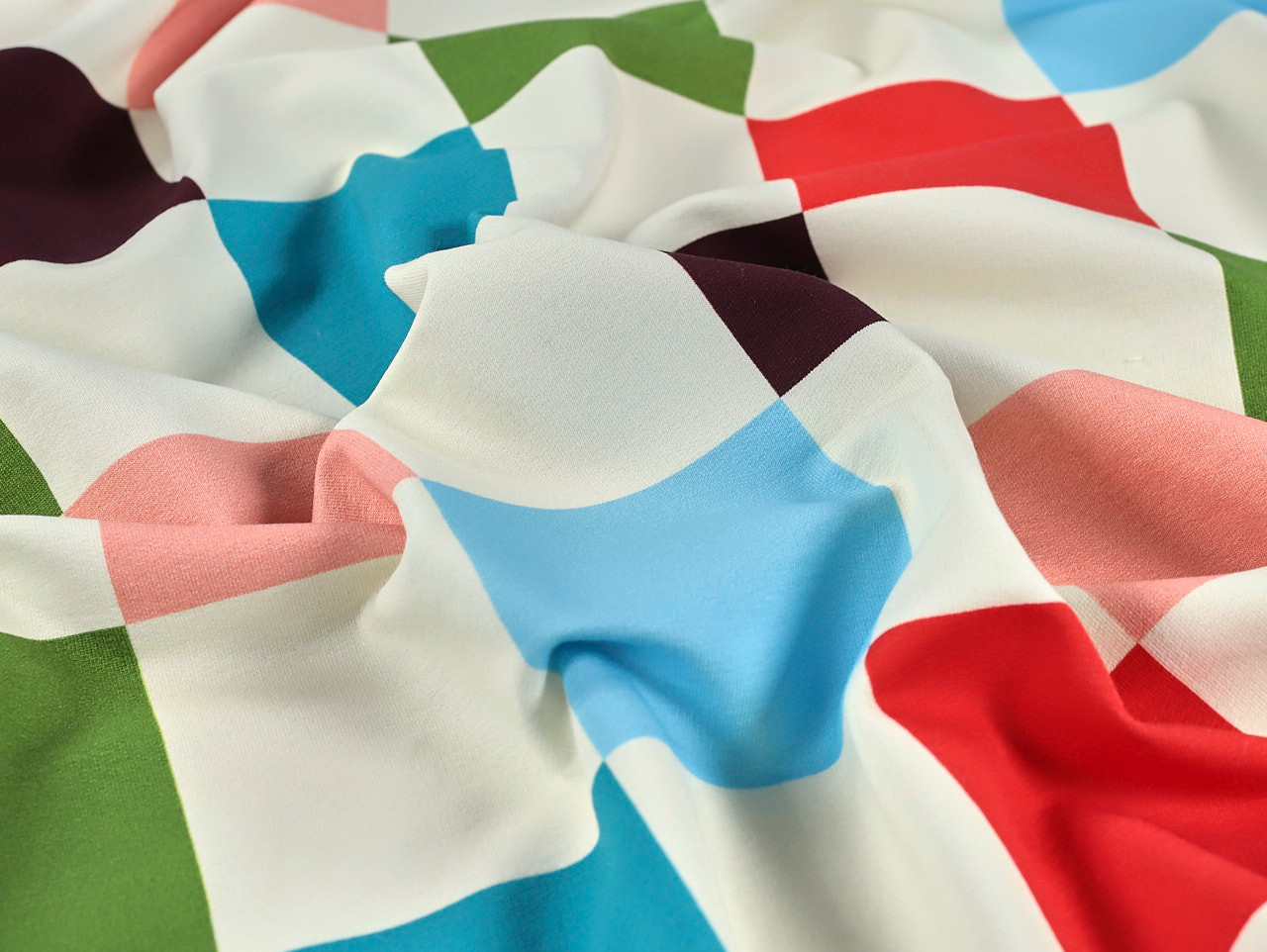 Dressmaking Fabric | Multina Tiles Border French Terry Jersey - Ivory ...