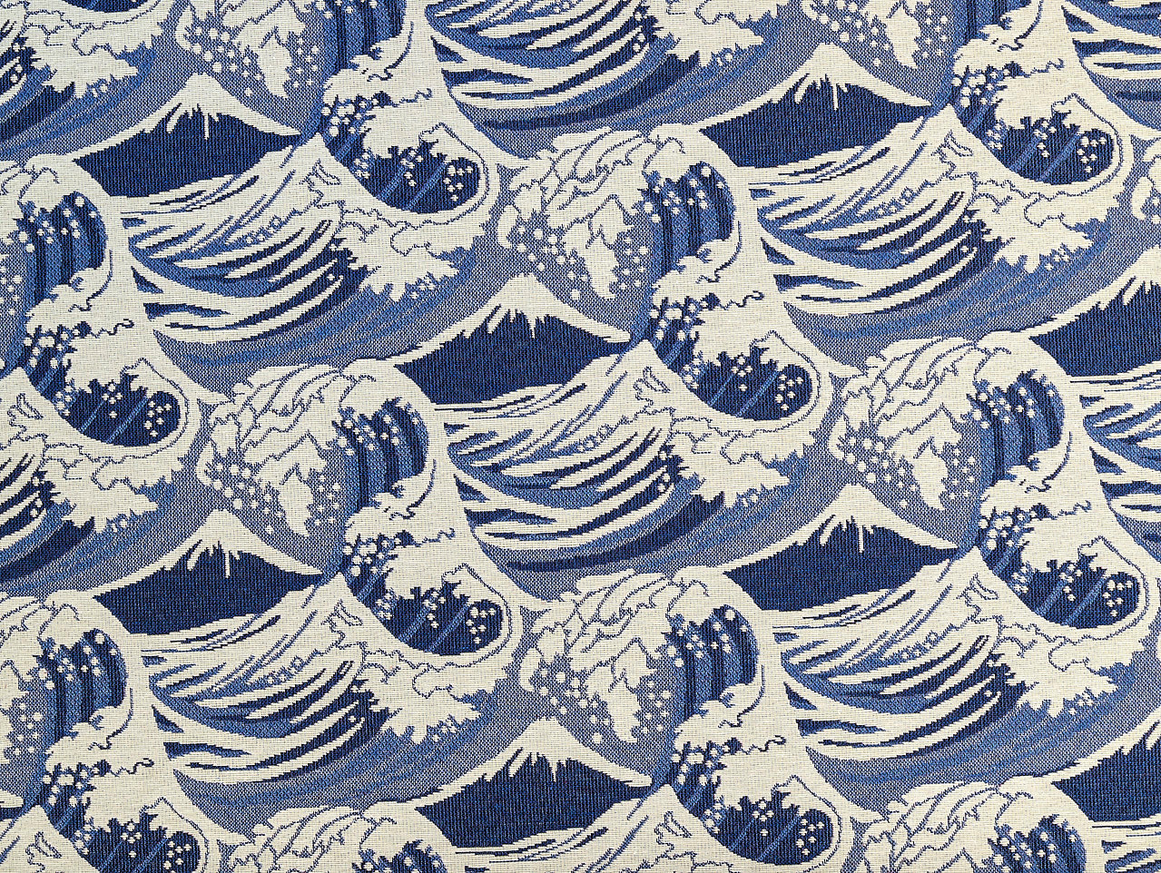 Dressmaking Fabric | Nami Wave Cotton Mix Jacquard - Blue | Fabric ...