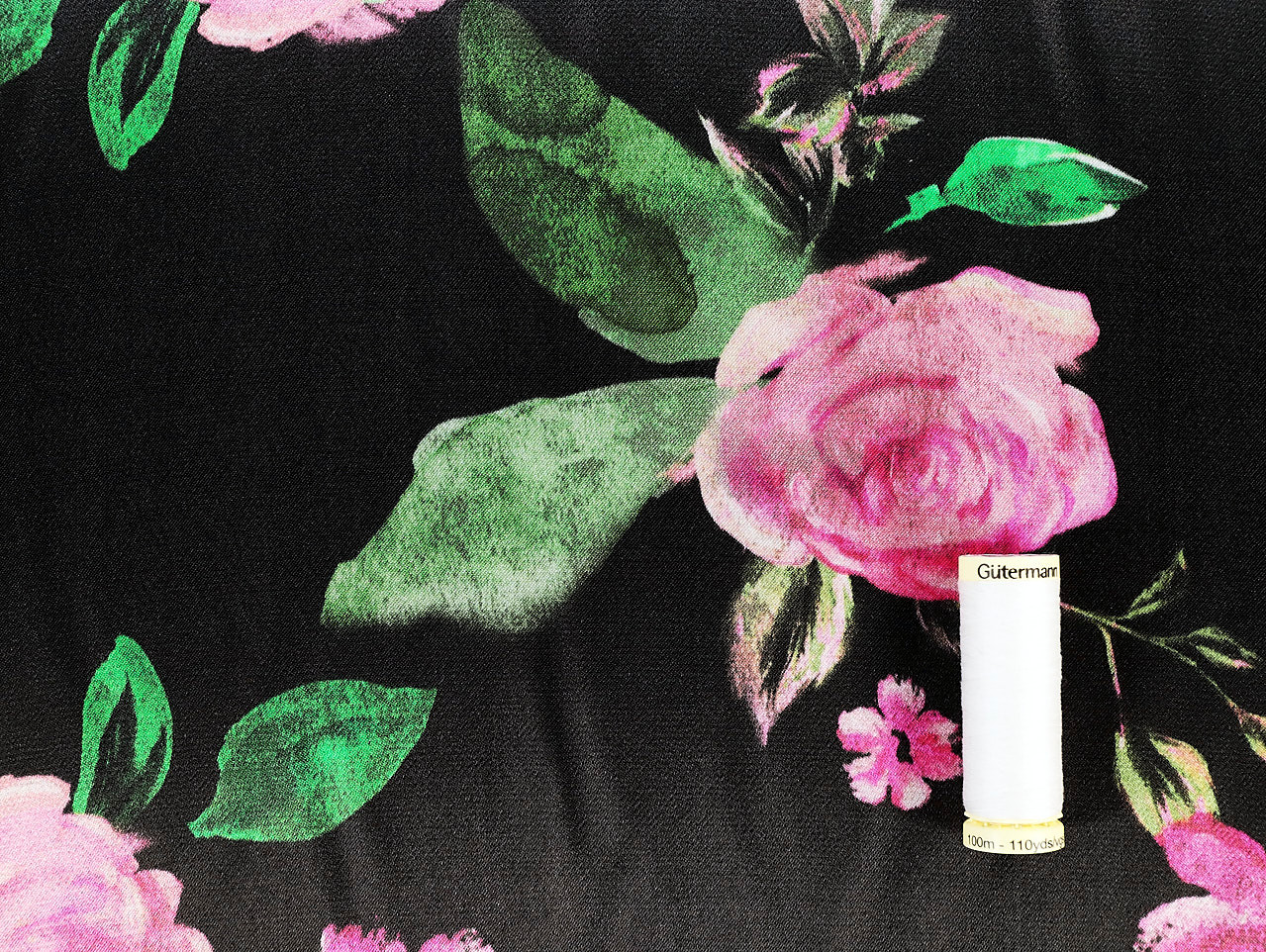 Dressmaking Fabric | Zaria Rose Viscose ECOVERO™ Satin - Black | Fabric ...