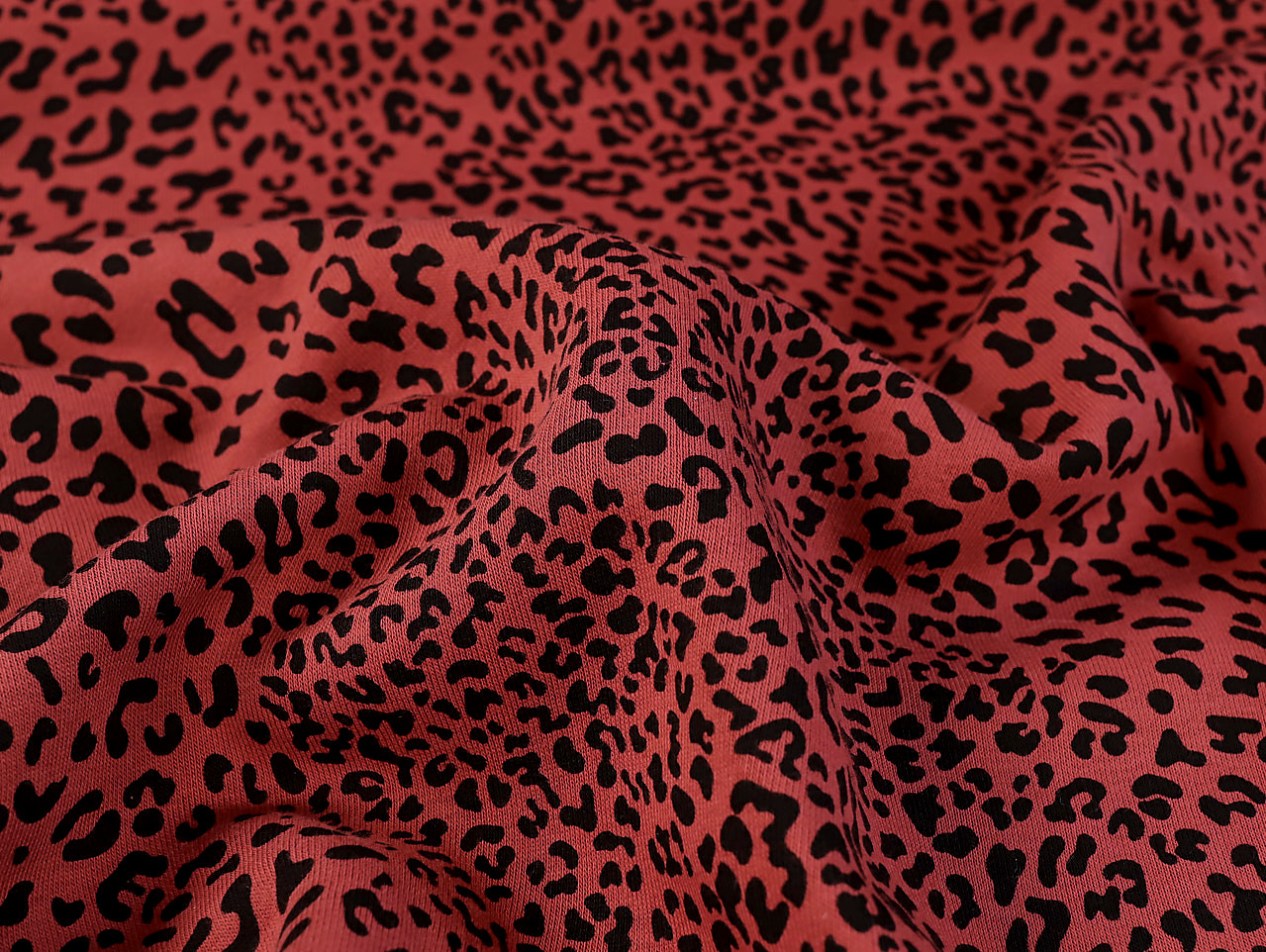 Dressmaking Fabric | Ada Animal Print Sweatshirt Fleece - Burgundy ...