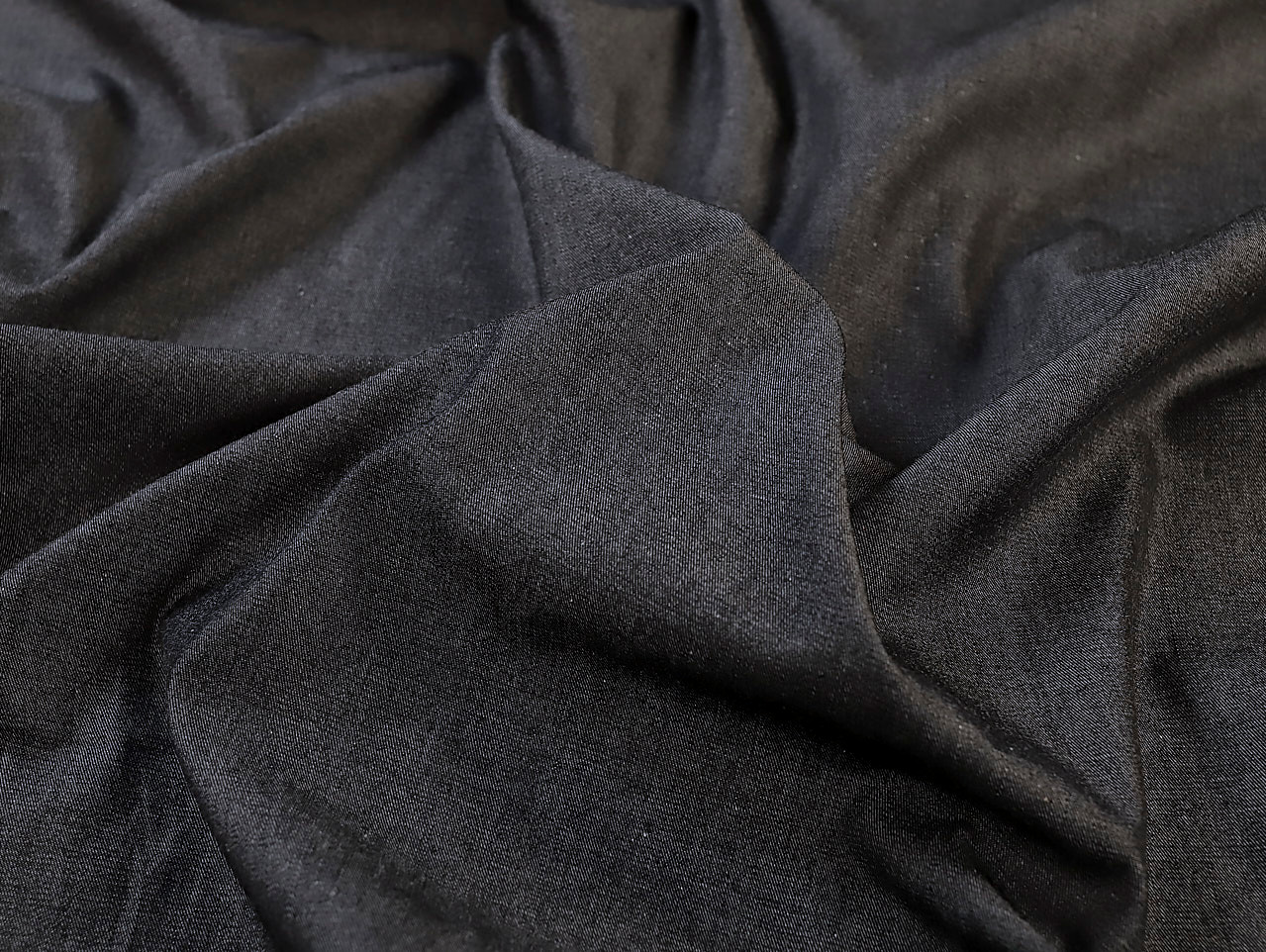 Dressmaking Fabric | Solan 9oz Stretch Denim - Washed Black | Fabric ...