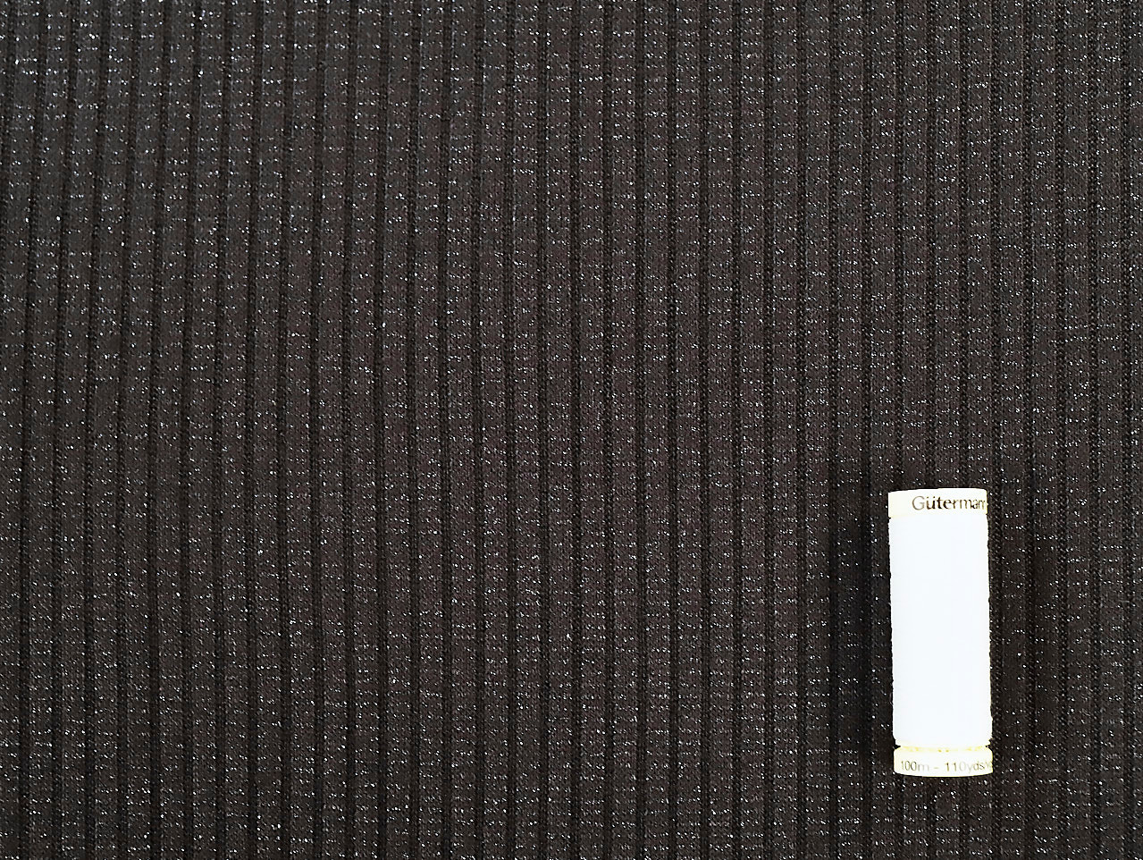 Dressmaking Fabric | Mandy Metallic Ribbed Jersey - Black | Fabric ...