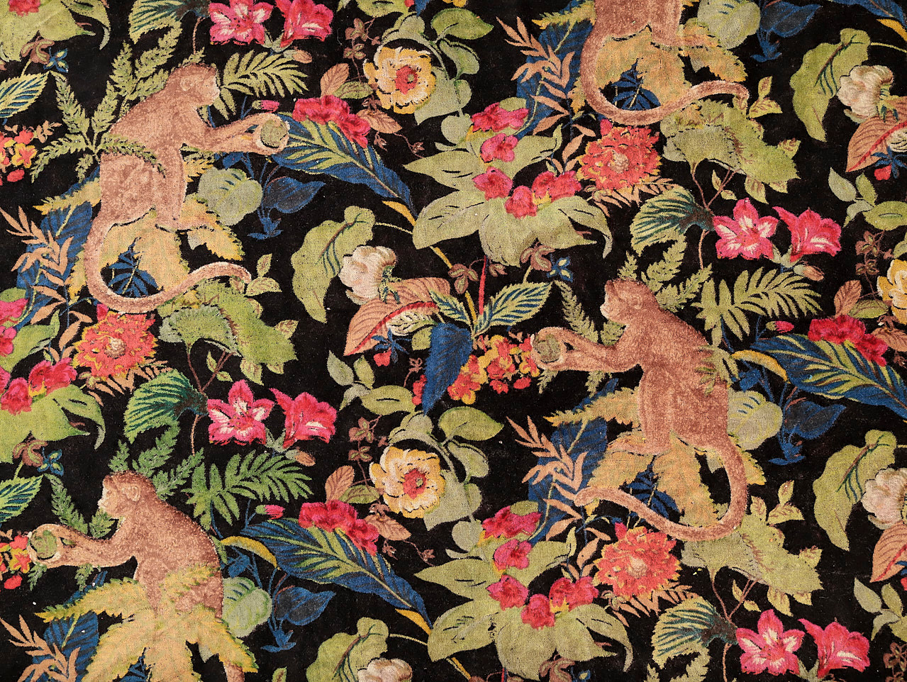Dressmaking Fabric | Kiara Monkey Cotton Velvet - Black | Fabric Godmother
