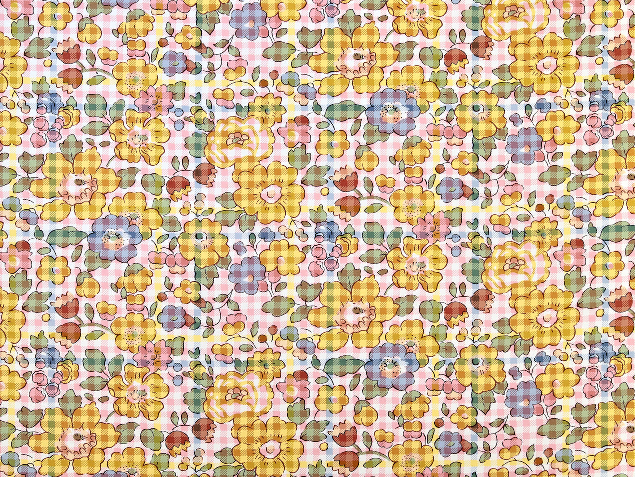 Dressmaking Fabric | Liberty Betsy Check Tana Lawn - Pink | Fabric ...