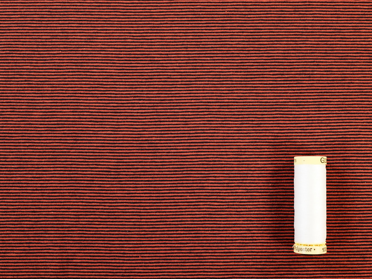 Dressmaking Fabric | Wilbur Stripe Cotton Jersey - Rust | Fabric Godmother