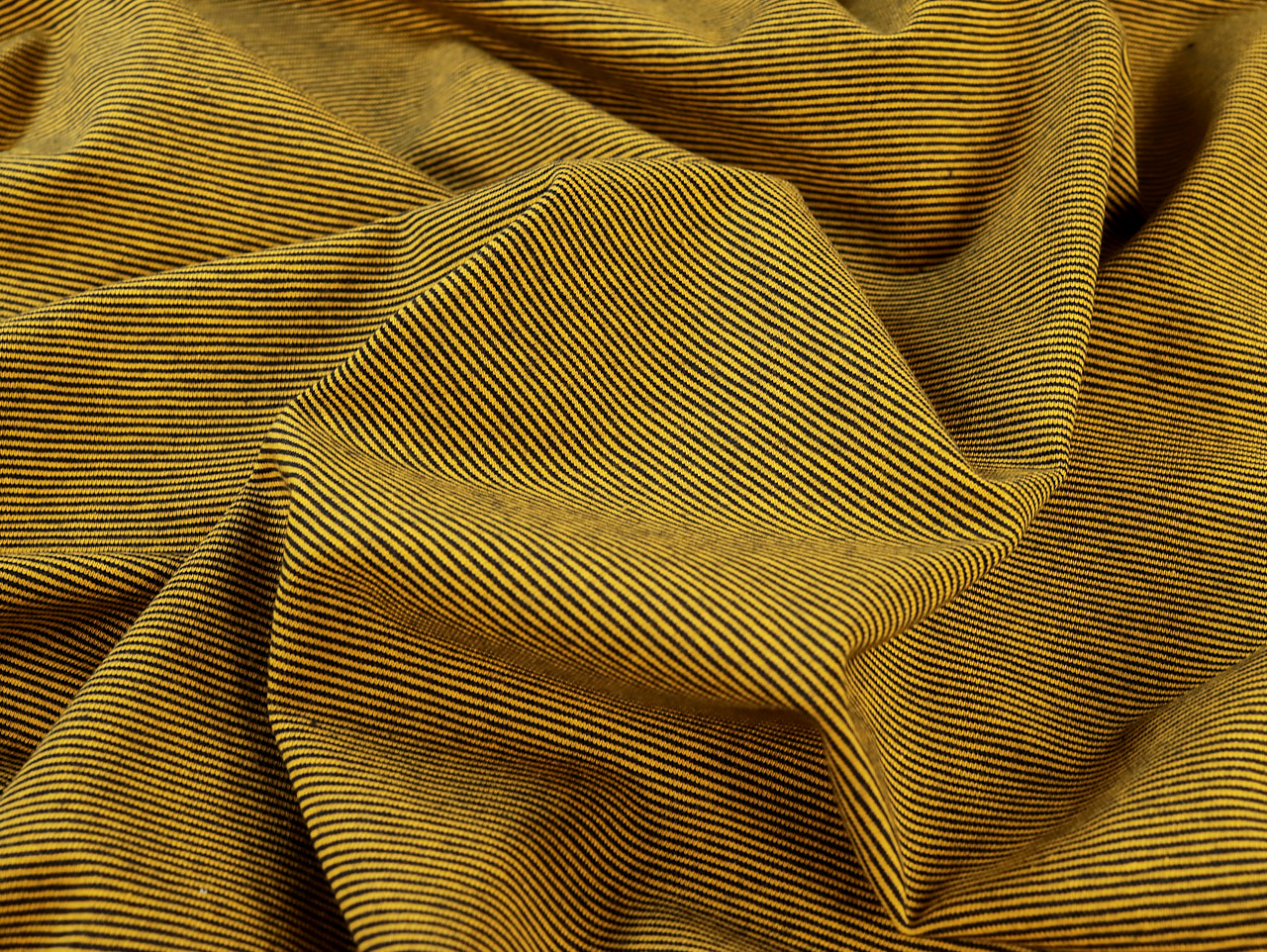 Dressmaking Fabric | Wilbur Stripe Cotton Jersey - Mustard | Fabric ...