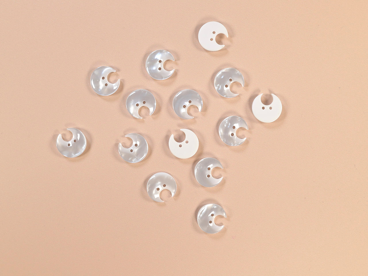 Haberdashery | Moon Pearl Resin Buttons 24mm - Silver | Fabric Godmother