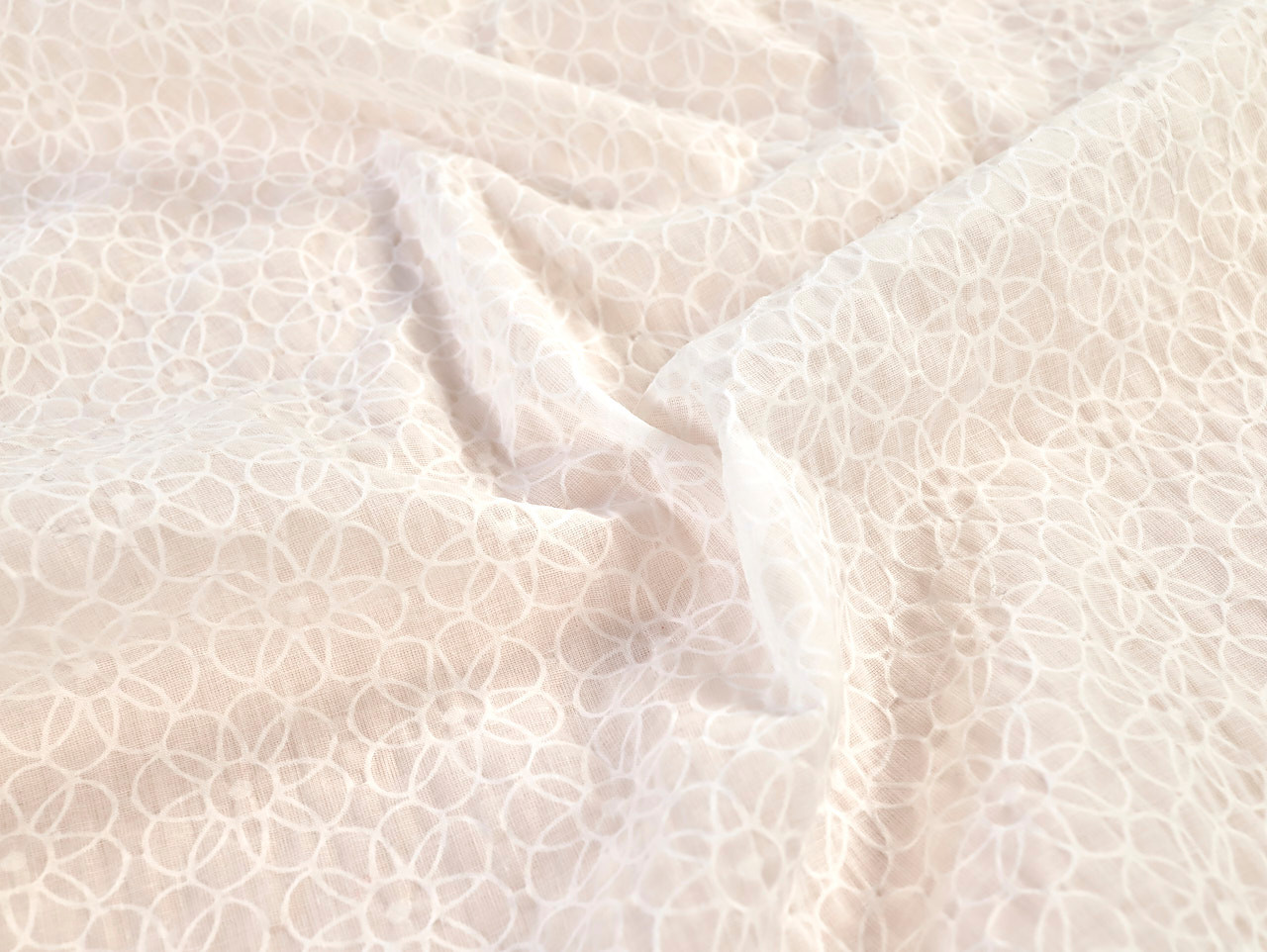 Dressmaking Fabric | Verane Floral Cotton Voile - White | Fabric Godmother