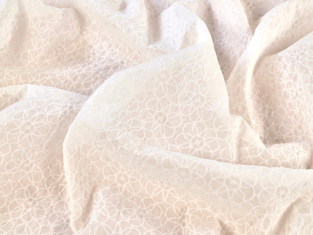 Dressmaking Fabric | Verane Floral Cotton Voile - White | Fabric Godmother