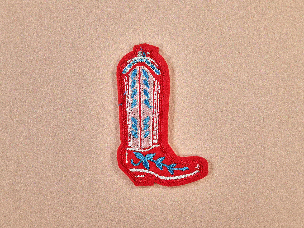 FG | Cowboy Boot Iron-on Patch- Red | Fabric Godmother