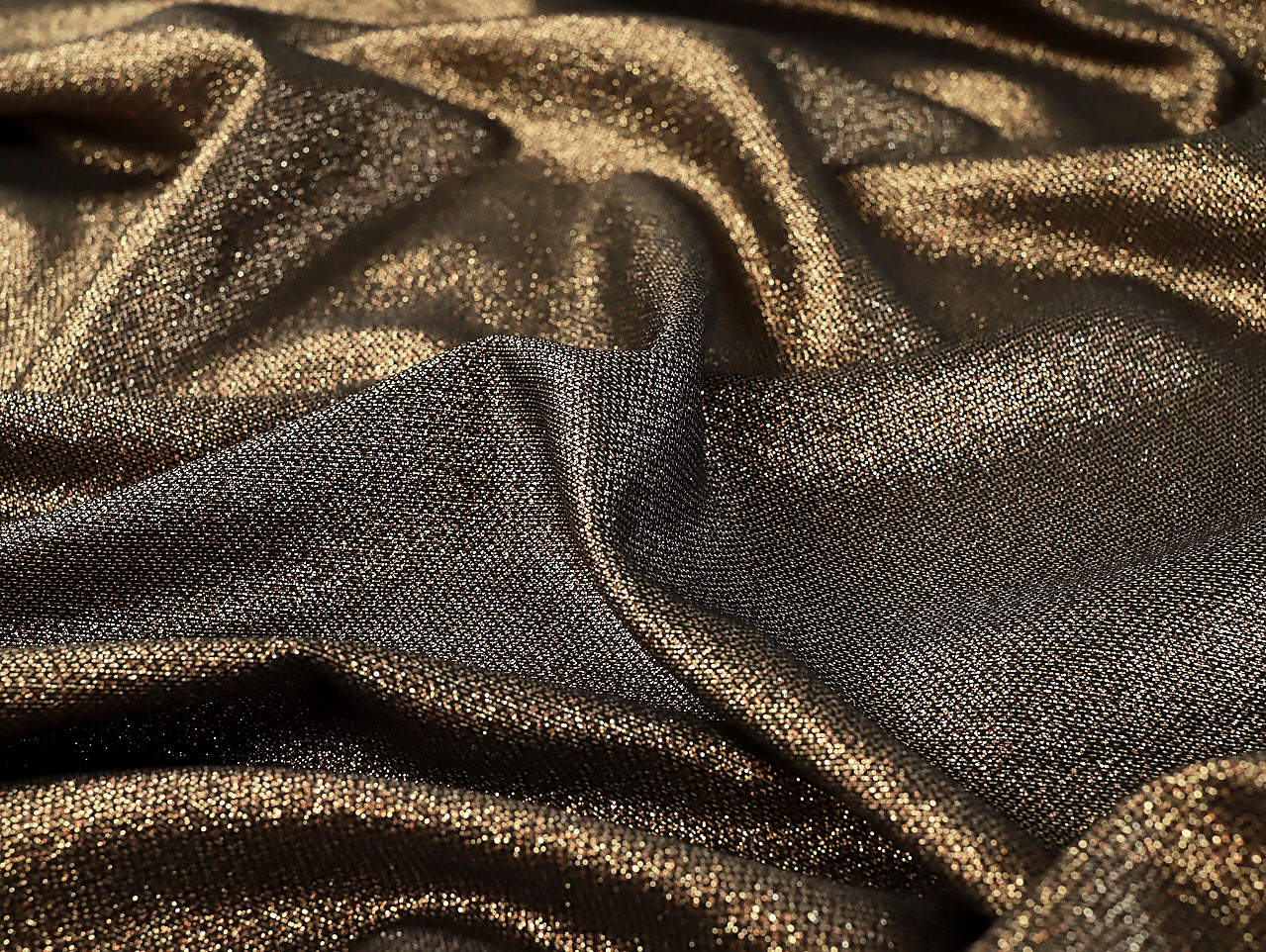 Dressmaking Fabric | Natalie Lurex Viscose Twill - Black & Gold ...