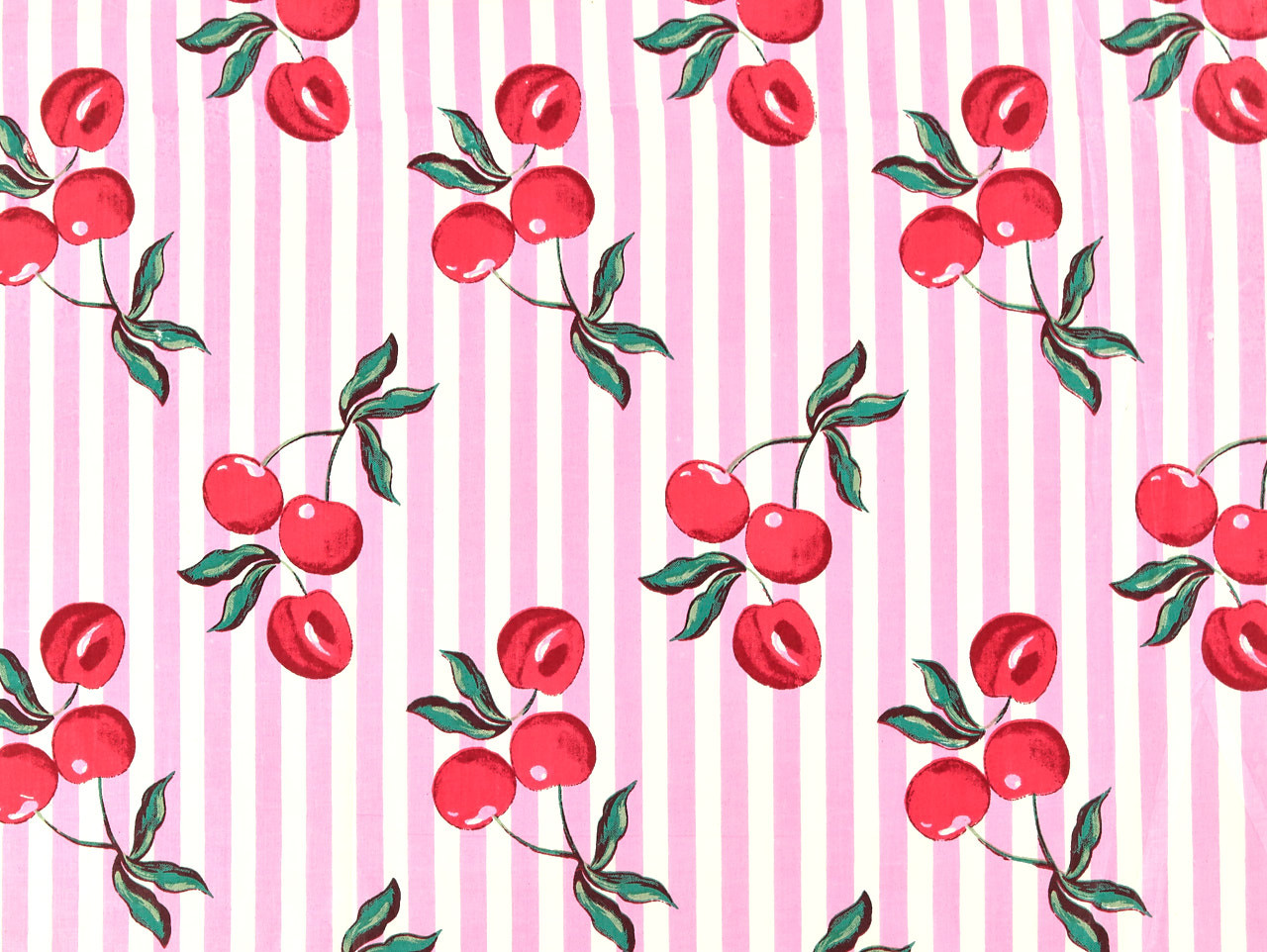 Dressmaking Fabric | Cherry Stripe Hand Block Print - Pink | Fabric ...