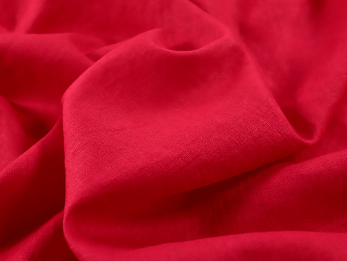 Dressmaking Fabric | Washed 100% Linen - Red | Fabric Godmother