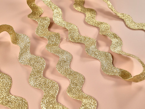 Dressmaking Trim | Metallic Ric Rac Braid - 25mm - Gold | Fabric Godmother