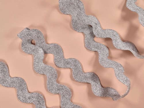 Dressmaking Trim | Metallic Ric Rac Braid - 25mm - Silver | Fabric ...