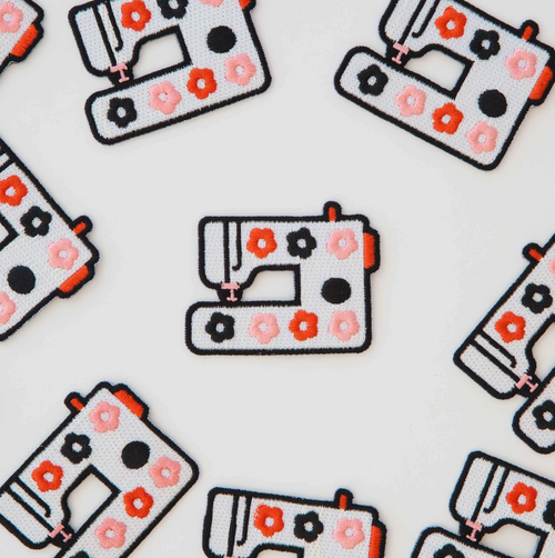Haby | Daisy Sewing Machine - Iron On Patch | Fabric Godmother